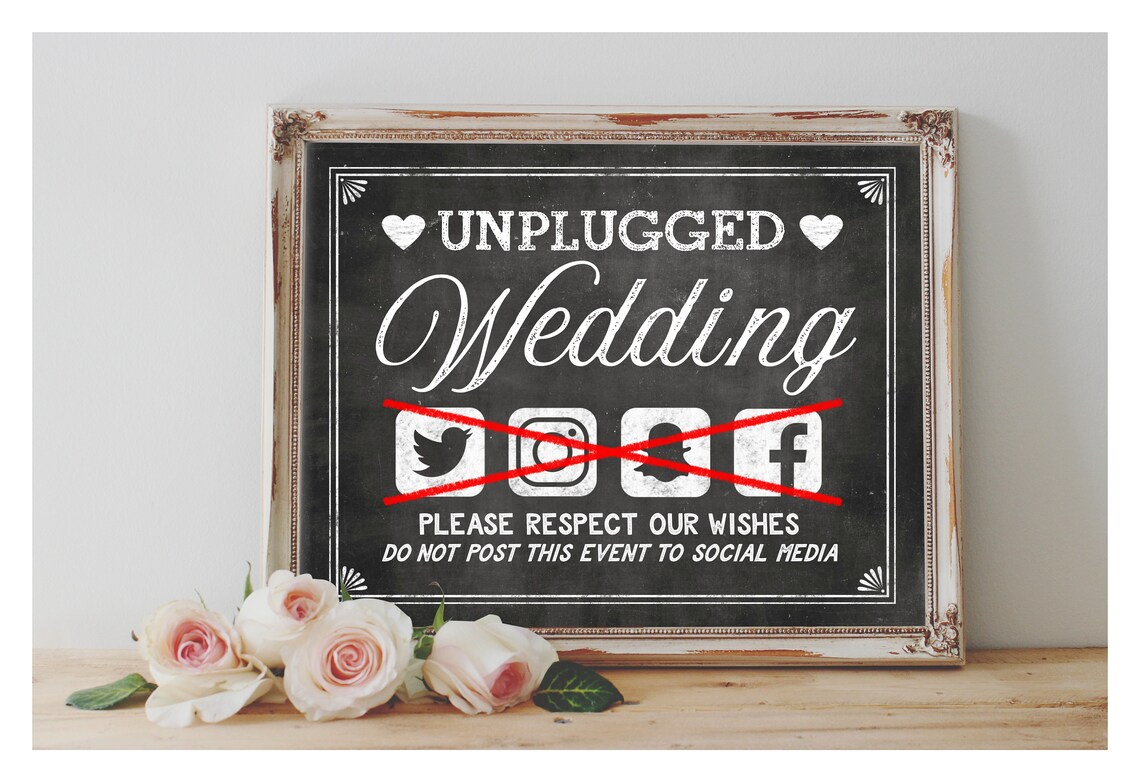 Instant 'UNPLUGGED Ceremony' Printable Wedding No Cell | Etsy