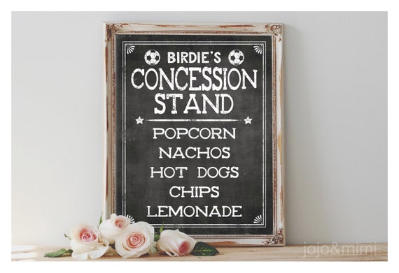 Custom 'CONCESSION STAND' Printable Sign Chalkboard - Etsy