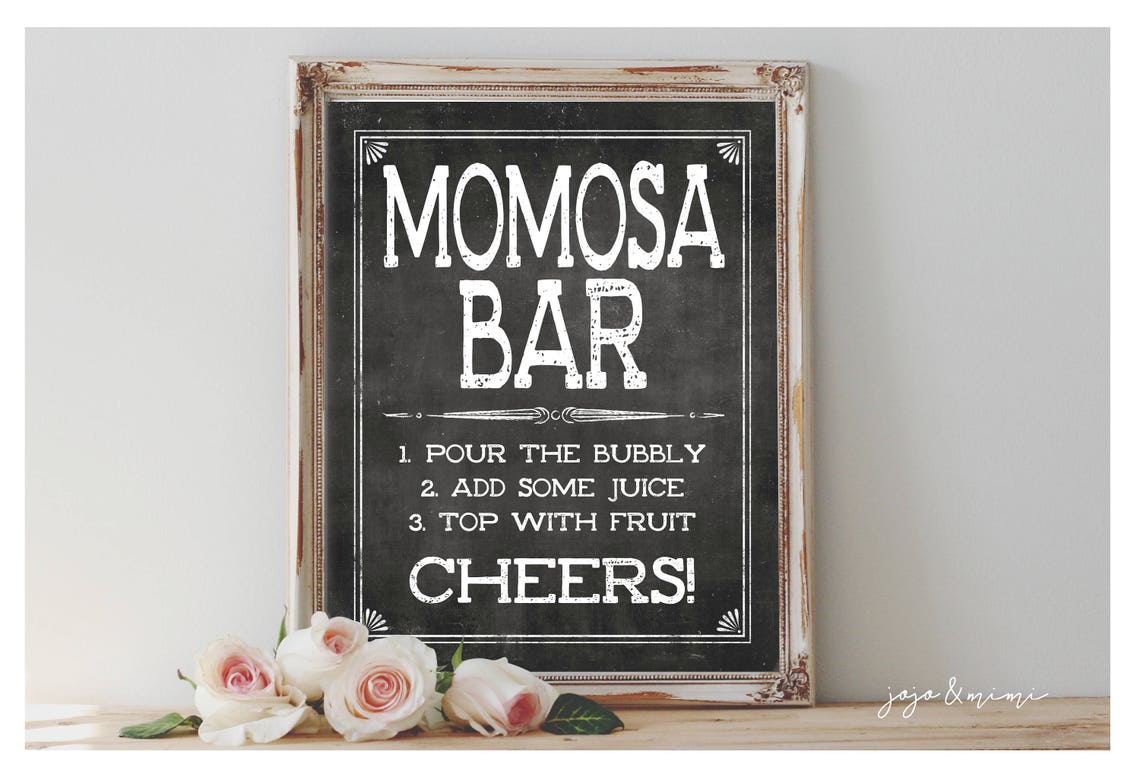 Instant 'MOMOSA BAR' Printable Sign Chalkboard | Etsy