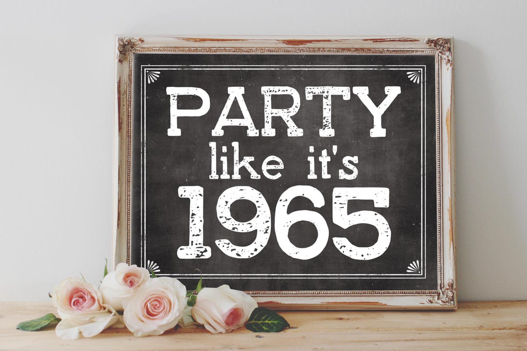 Instant 'party Like It's 1965' Printable 60th Birthday Party Sign Party ...