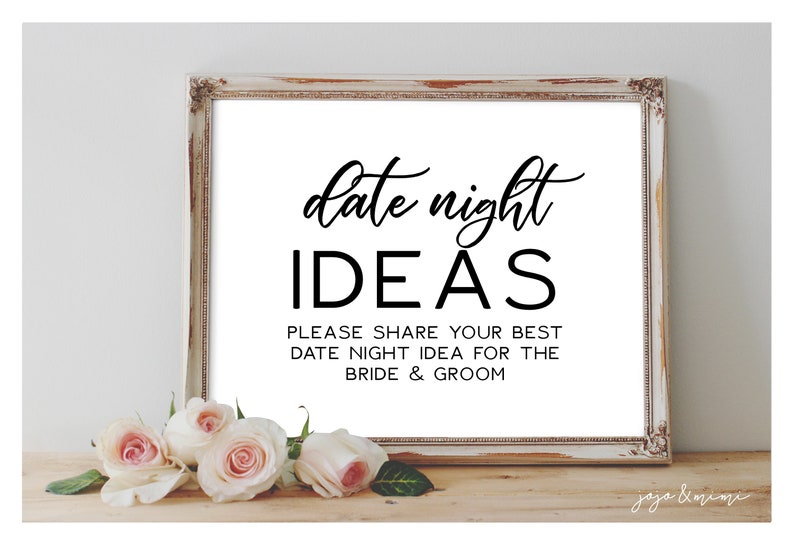 Instant 'DATE NIGHT IDEAS' Printable Bridal Shower | Etsy