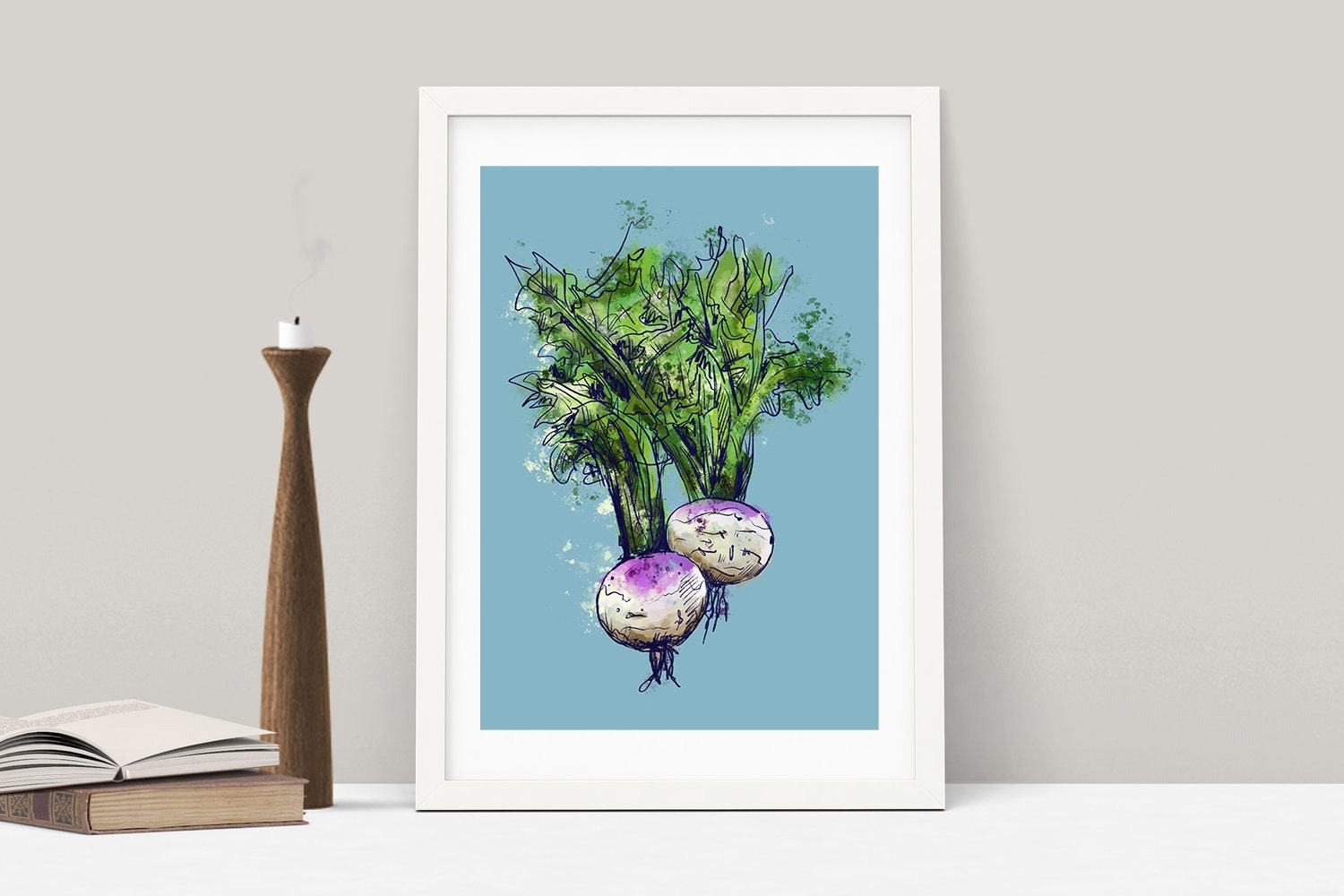 Nabos Veggie Vegetales Arte Vegano Ilustración Giclee A4 - Etsy España