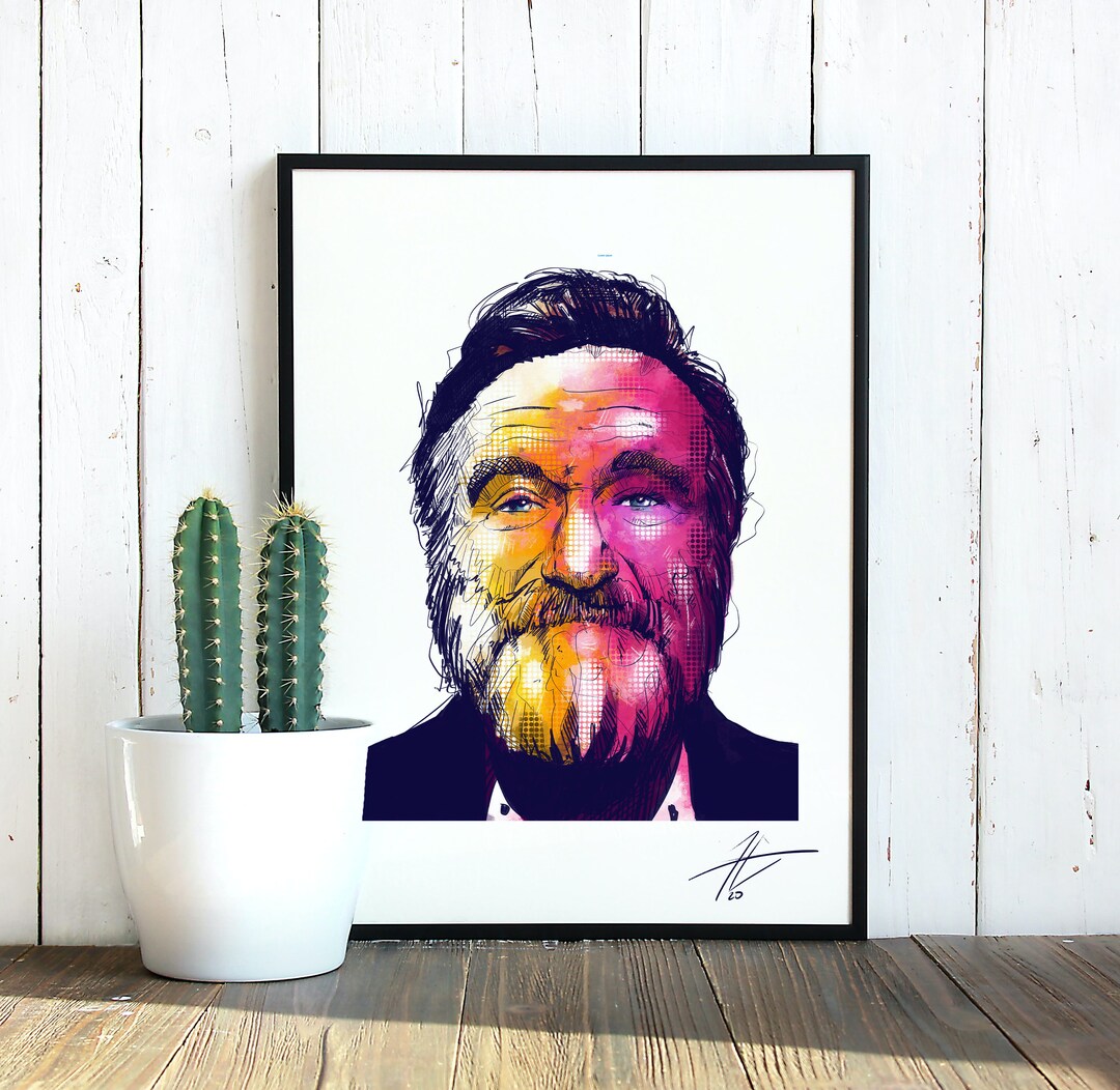 Robin Williams Portrait Illustration Giclee Art Print by Jesse Crystal ...