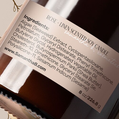 Personalized Cosmetic Sticker Labels Ingredients Product - Etsy