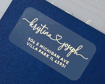 Address Label, Script Address Sticker, Personalised Return Address ...