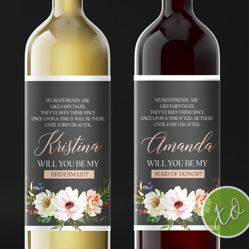 Bridesmaid Wine Label - Etsy Australia