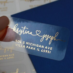 Custom Gold Foil Address Labels: Script Return Address Stickers - Etsy