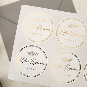 Gold Foil Product Labeling Stickers: Custom Business Packaging - Etsy