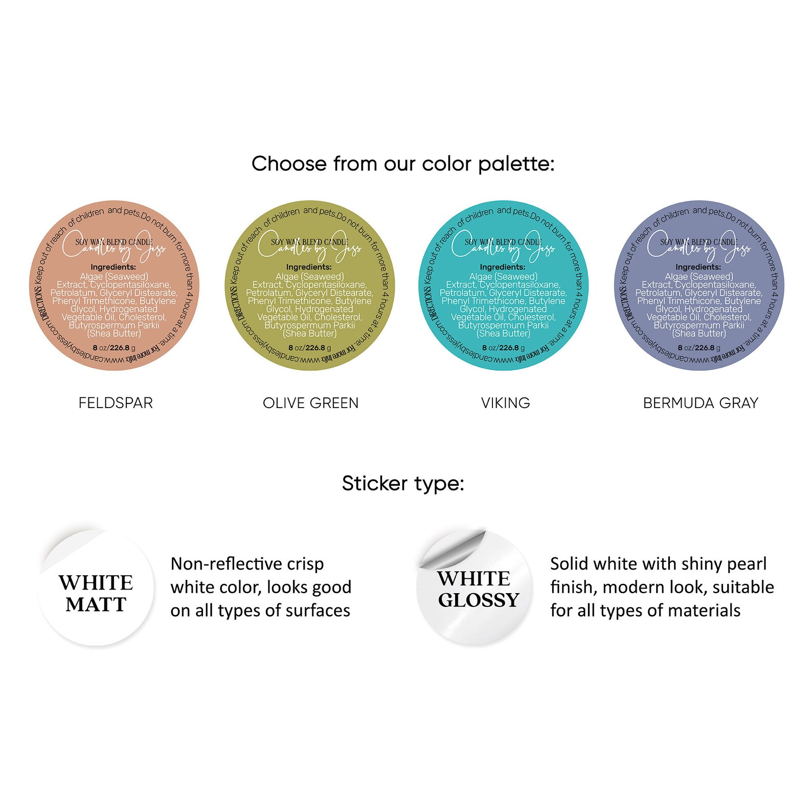 Custom Round Ingredients & Directions Label Stickers - Etsy