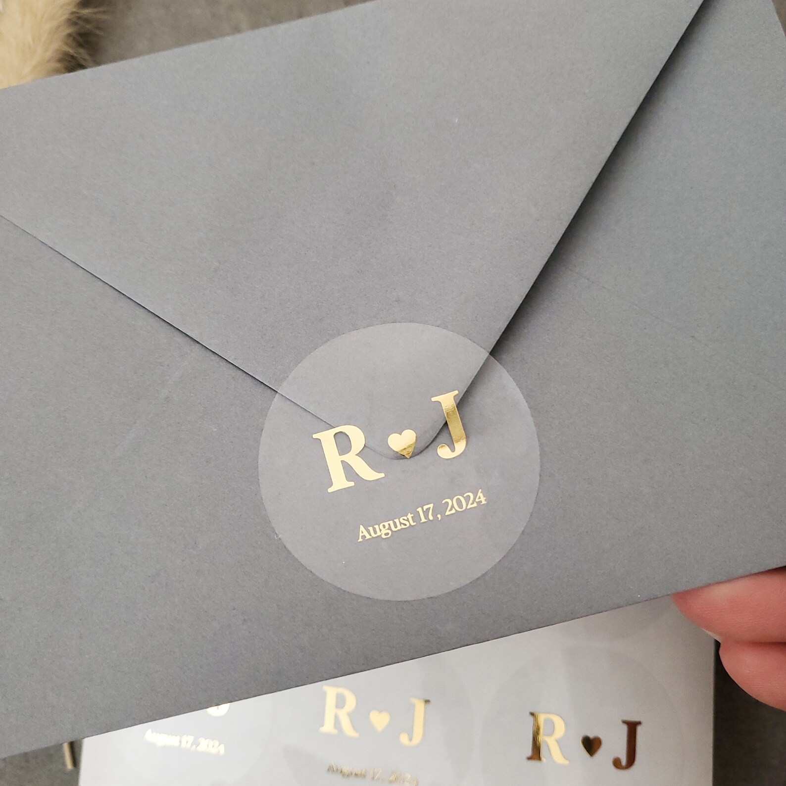 Heart Monograms Custom Wedding Stickers for Favors, Gold Stickers ...