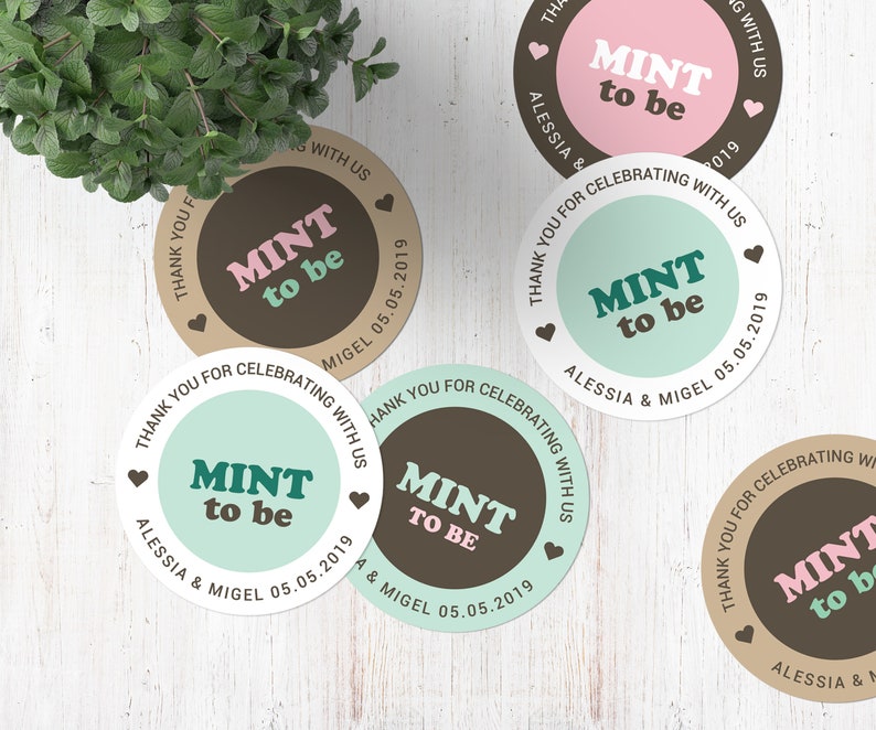 Wedding Favor Stickers Mint to Be Stickers Thank You for - Etsy