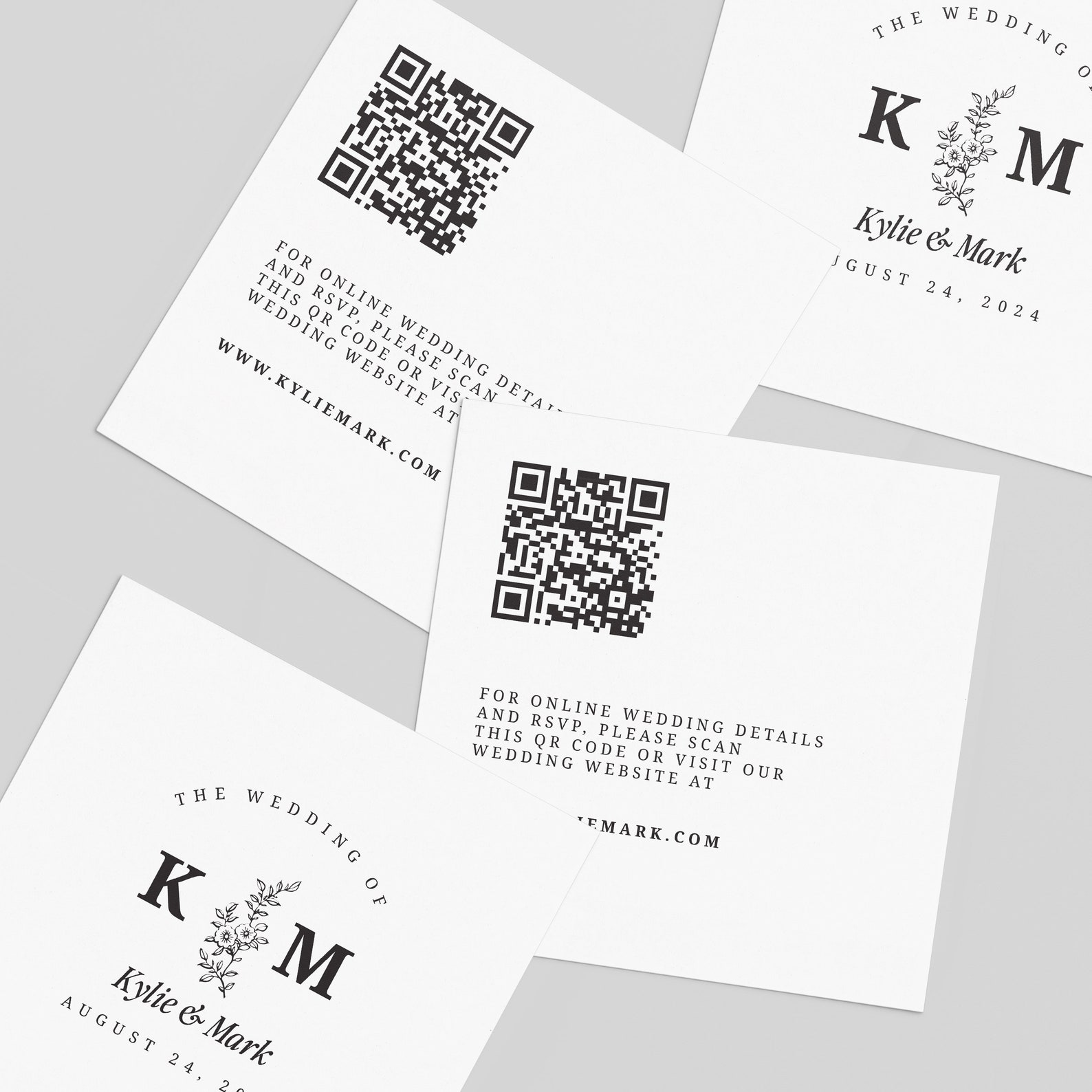 QR Code Wedding Website Card: Gold/silver/rose Gold Foil - Etsy
