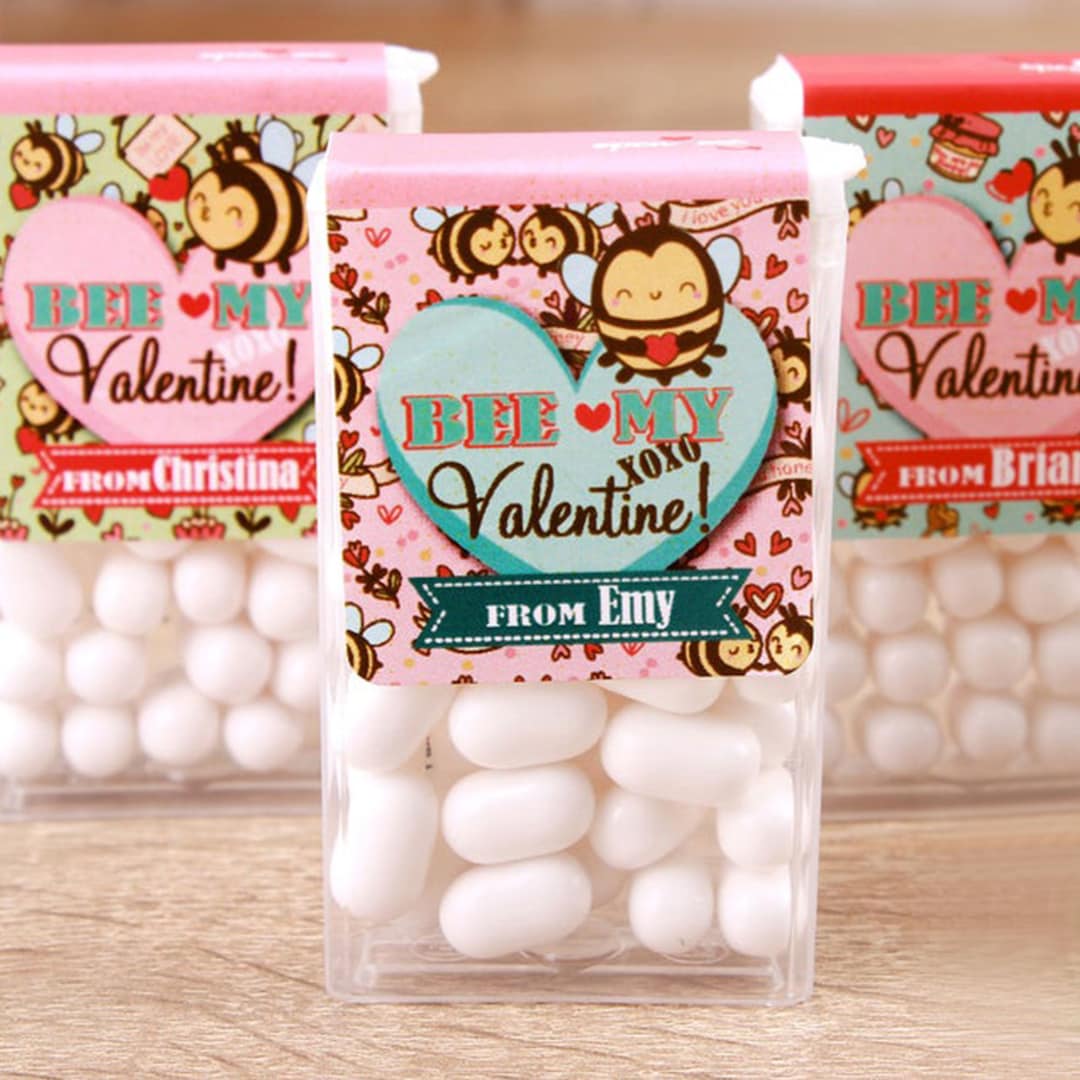 Personalized Bee My Valentine Kids Favors School Exchange Sticker for ...