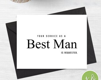 Best Man Card Will You Be My Best Man Card Best Man Proposal - Etsy