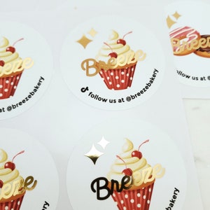 Small Business Custom Bakery Label, Gold Foil Food Stickers ...
