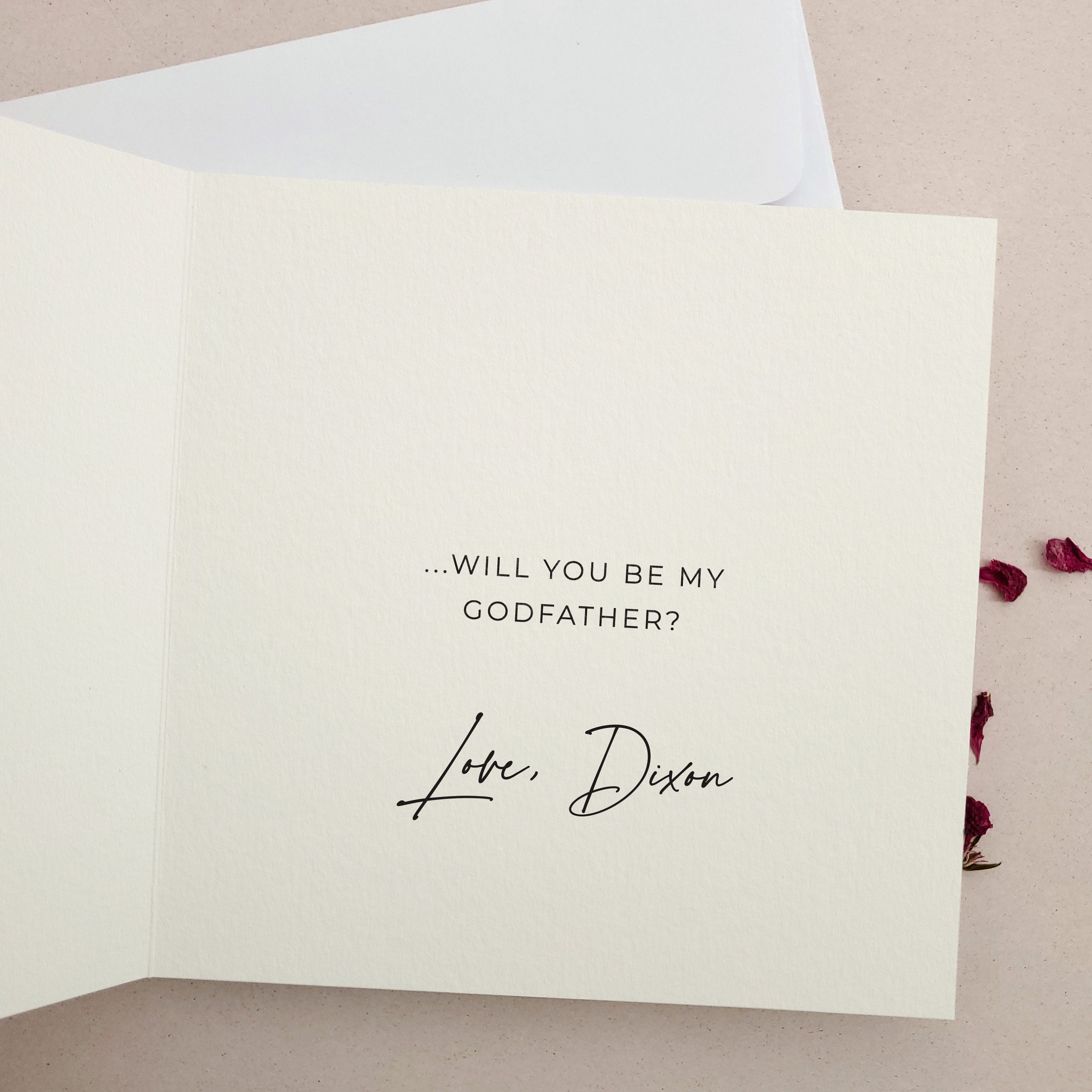 Personalized Godfather Proposal Card: Elegant Christening Godparent ...