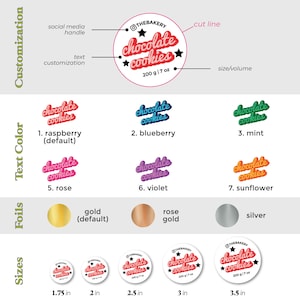 Custom Bakery Retro Label Round Cookie Stickers Gold Foil Food Stickers ...