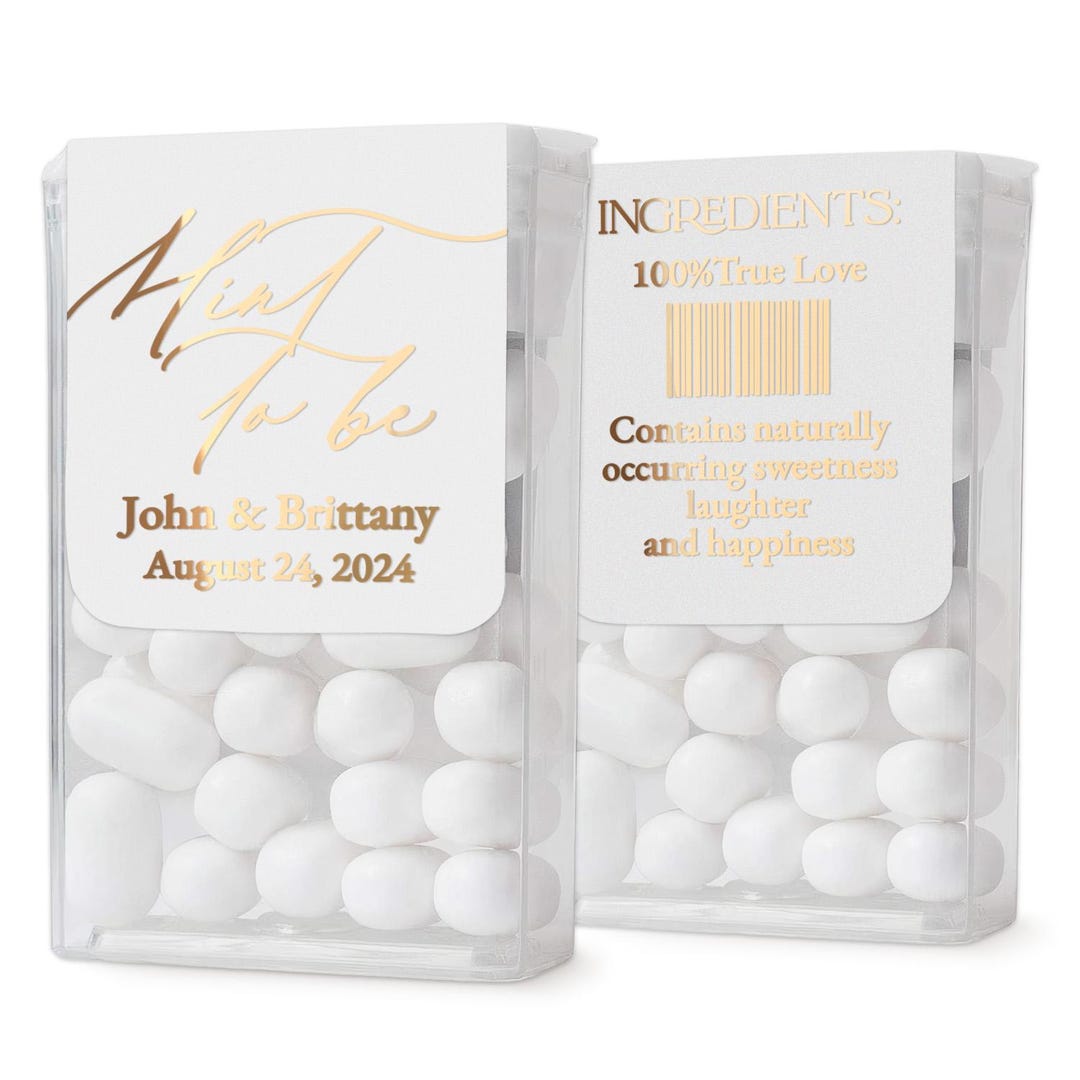 Tic Tac Wedding Favor Labels: Custom Mint to Be Stickers - Foil Accents ...