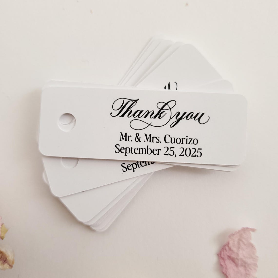 Elegant Thank You Wedding Favor Tags Personalized Mini Custom Names ...
