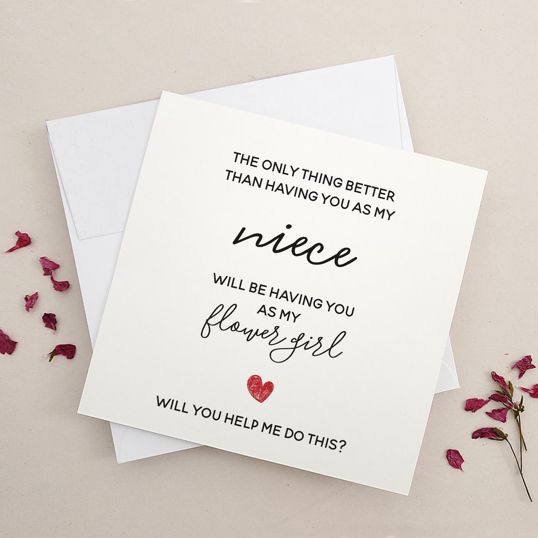 Flower Girl Proposal Card for Niece: Felt-marked Cardstock - Etsy