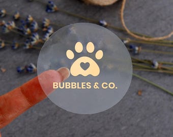 Custom Clear Logo Labels Stickers Personalized Business Logo, Rectangle ...
