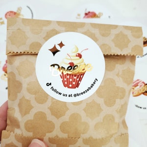 Small Business Custom Bakery Label, Gold Foil Food Stickers ...
