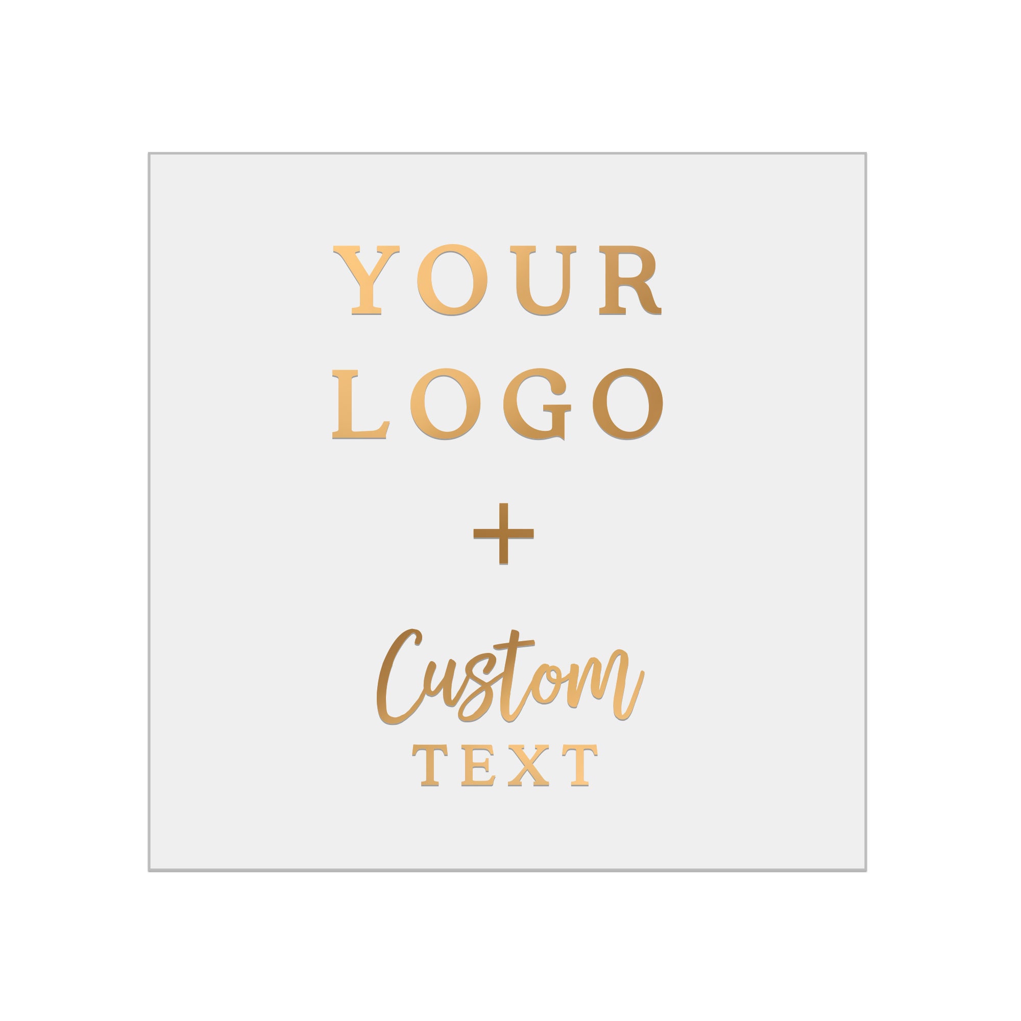 Custom Foiled Clear Logo Stickers With Personalized Text Gold Foil ...