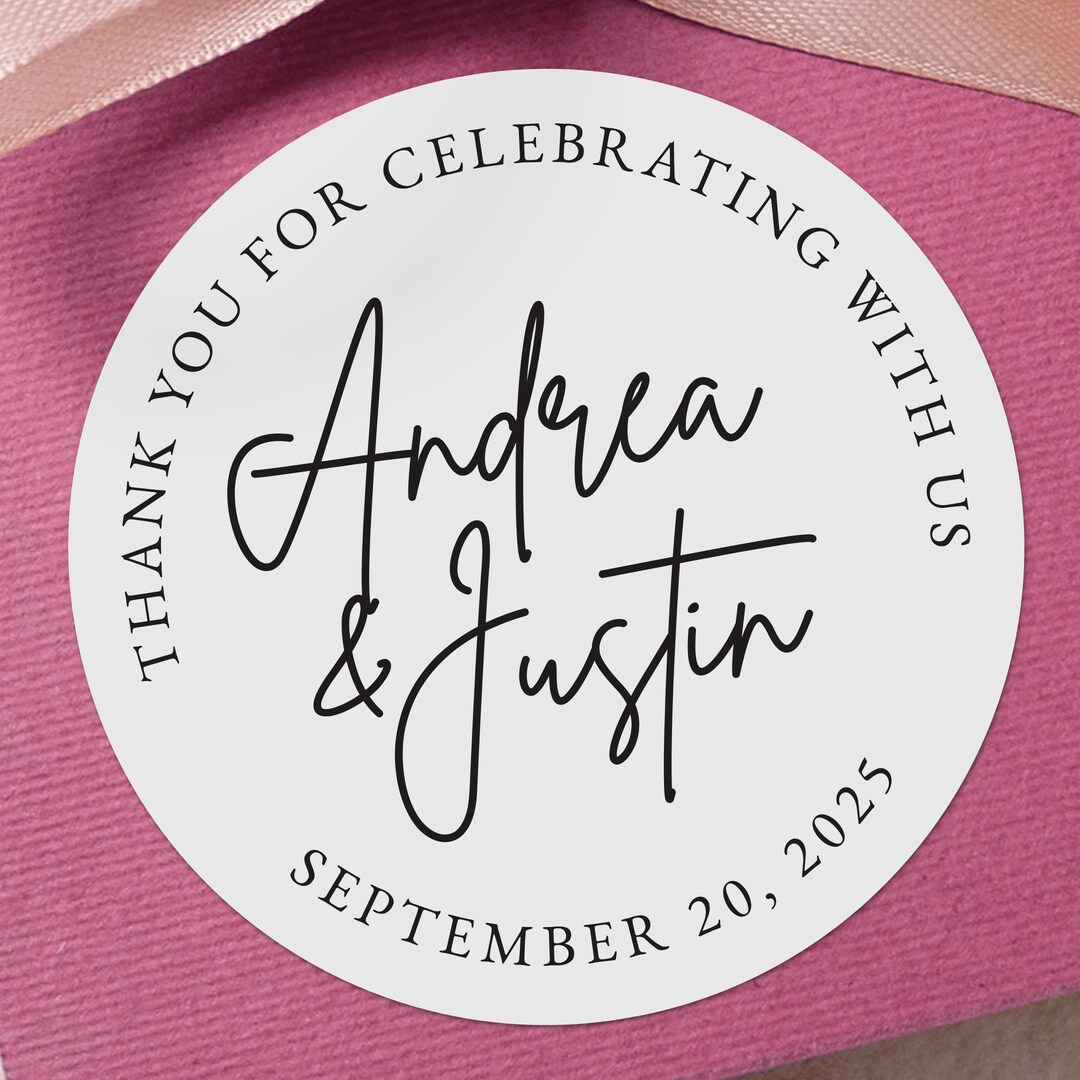 Thank You Stickers for Wedding Gifts & Favors, Custom Stickers for ...