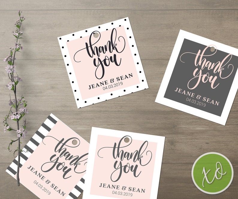 Personalized Wedding Thank You Tags: Custom Favor Tags - Etsy