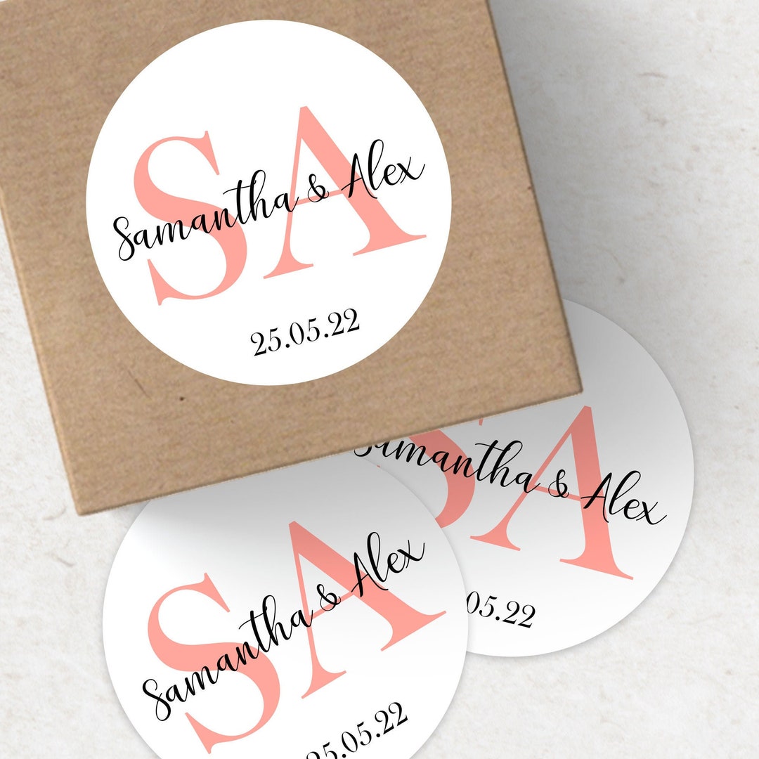 Monogram Wedding Favor Stickers, Wedding Labels, Personalized Wedding ...