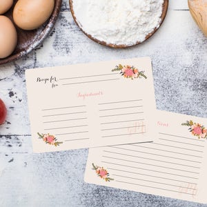 36 CT Personalized Recipe Cards Custom Monogrammed Bridal Shower Recipe ...