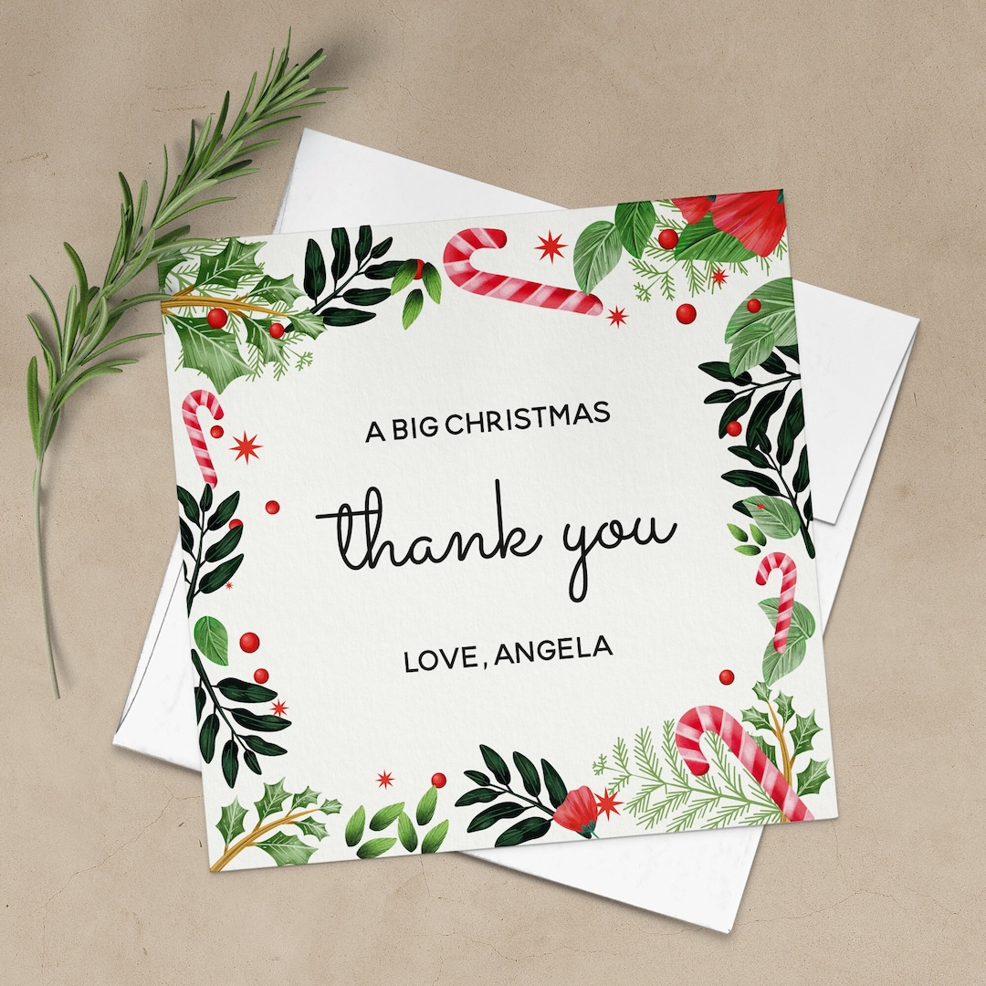 A Big Christmas Thank You Card, Personalized Christmas Thank You Card ...