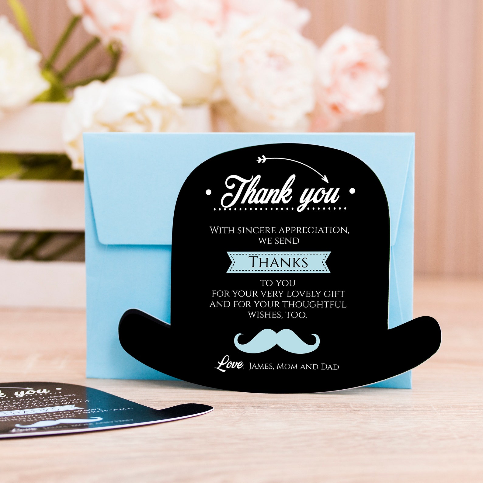 Little Man Thank You Card Boy First Birthday Thank You Cards | Etsy