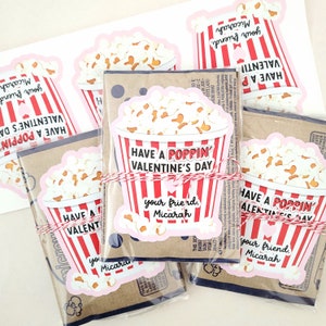 Kids Valentines Day Popcorn Stickers Popcorn Valentine Poppin ...