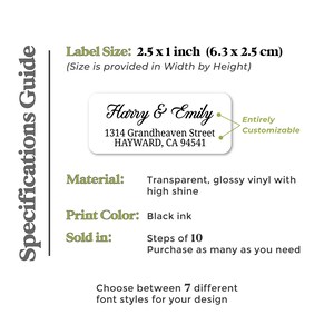 Personalized Clear Return Address Labels: Elegant Wedding Stationery - Etsy