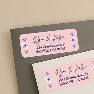 Personalized Pink Return Address Labels Family Addressing Label With ...