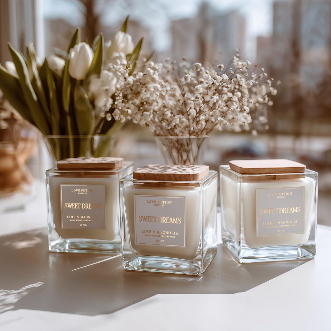 Custom Candle Labels: Gold Foil, Clear or White Vinyl Stickers - Etsy