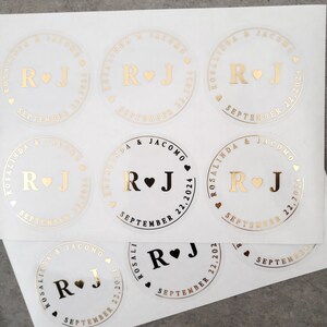 Custom Wedding Stickers Clear Gold Wedding Stickers With - Etsy