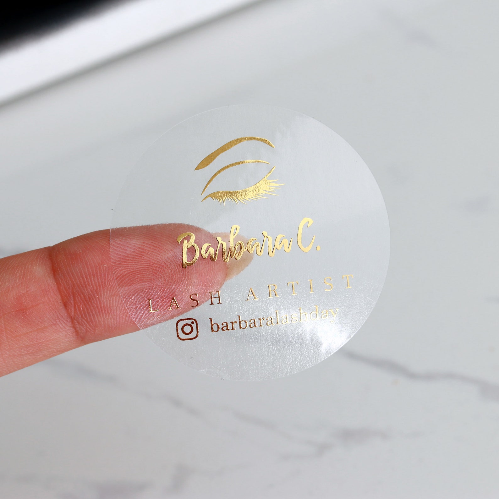Custom Lash Logo Labels Stickers Clear Gold Foil Eyelash - Etsy