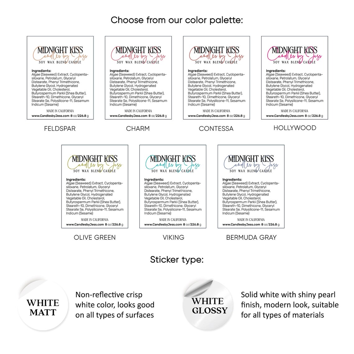 Custom Rectangle Ingredients Label Stickers Personalized - Etsy