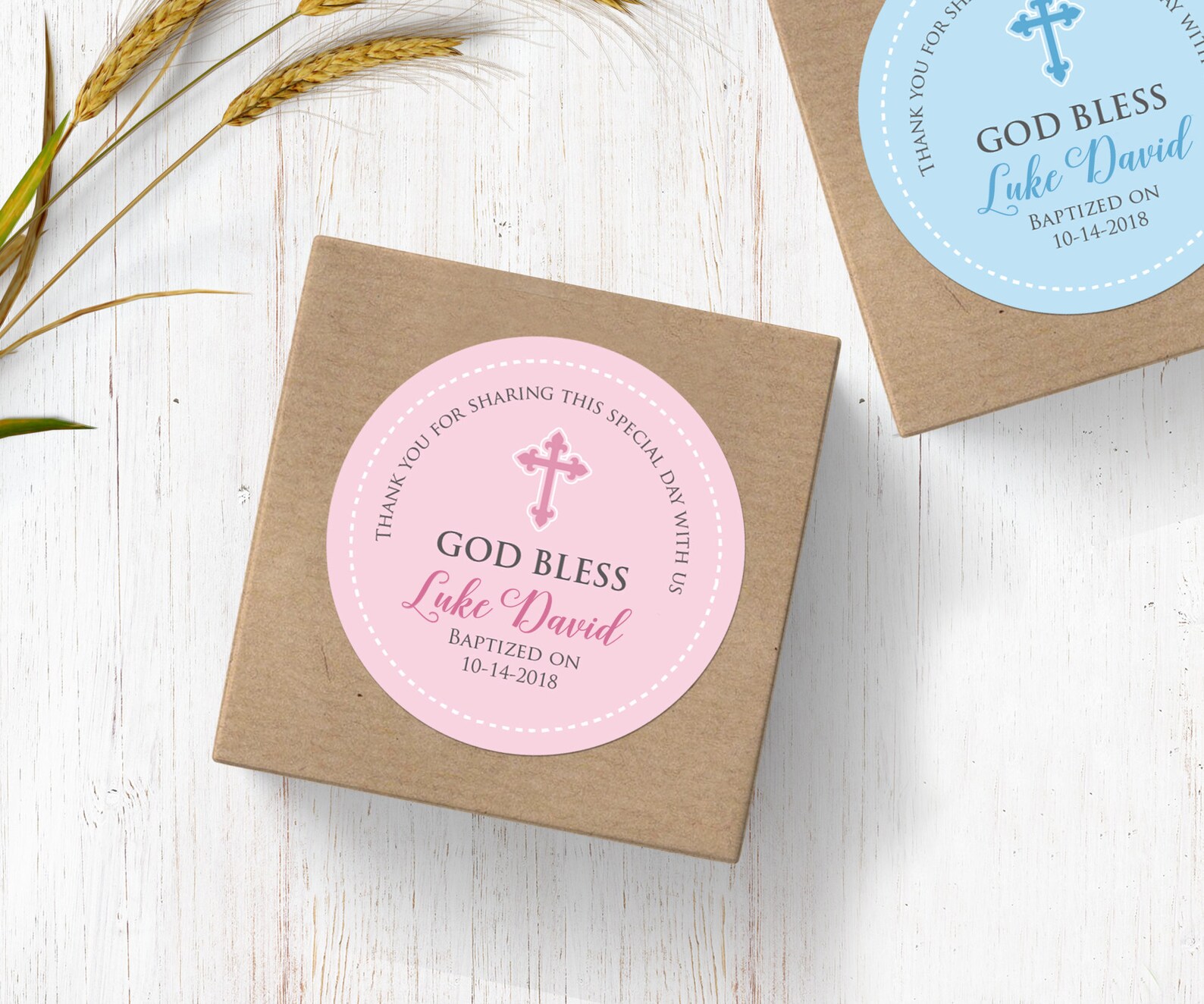 Personalized Baptism Stickers Baby Boy Baptism Labels Baby | Etsy