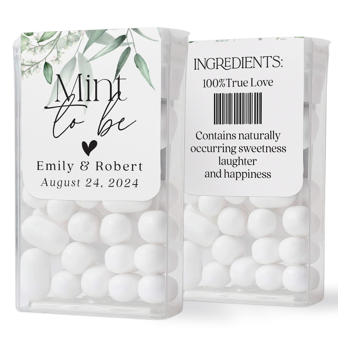 Custom Mint to Be Tic Tac Labels, Greenery Wedding Mint Stickers ...