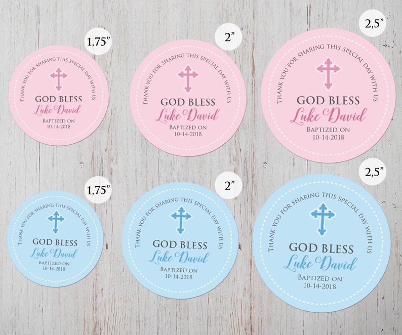Personalized Baptism Stickers Baby Boy Baptism Labels Baby - Etsy