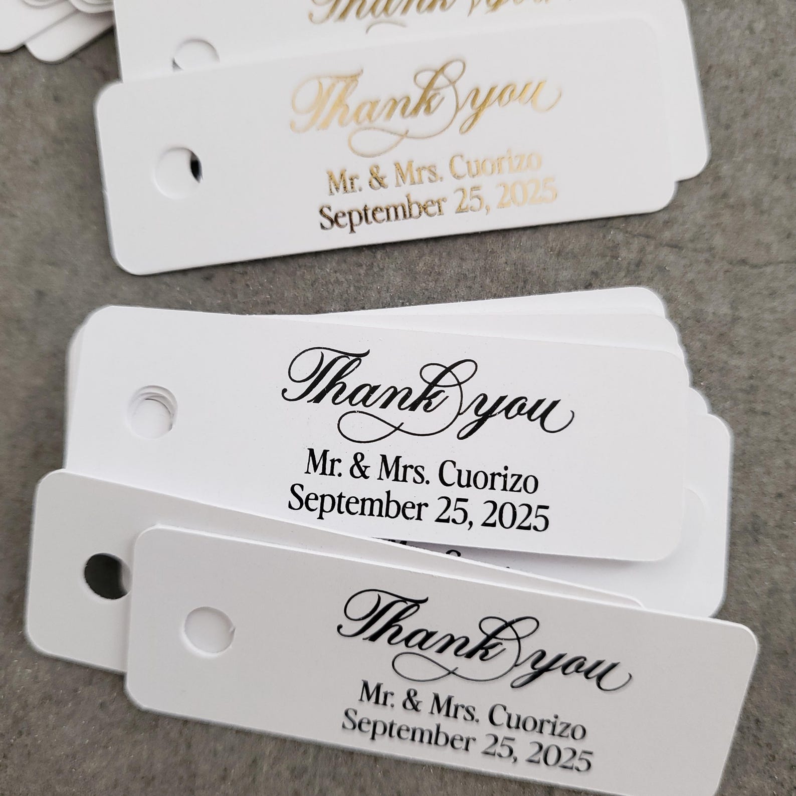 Elegant Thank You Wedding Favor Tags Personalized Mini Custom Names ...