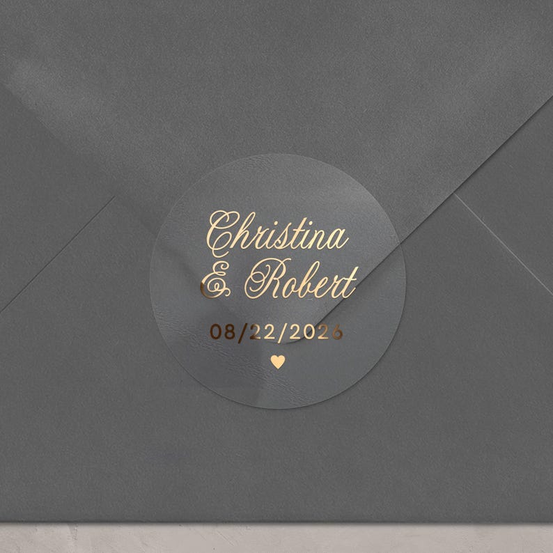 Personalized Script Wedding Stickers, Custom Foil Favor Labels, Elegant ...