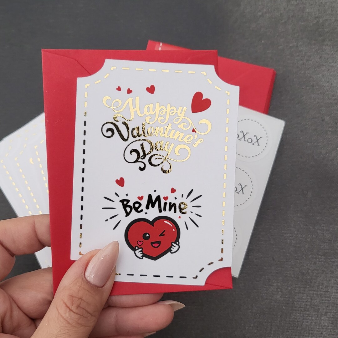 Personalized Happy Valentine's Day Kids School Exchange Favors Cards ...