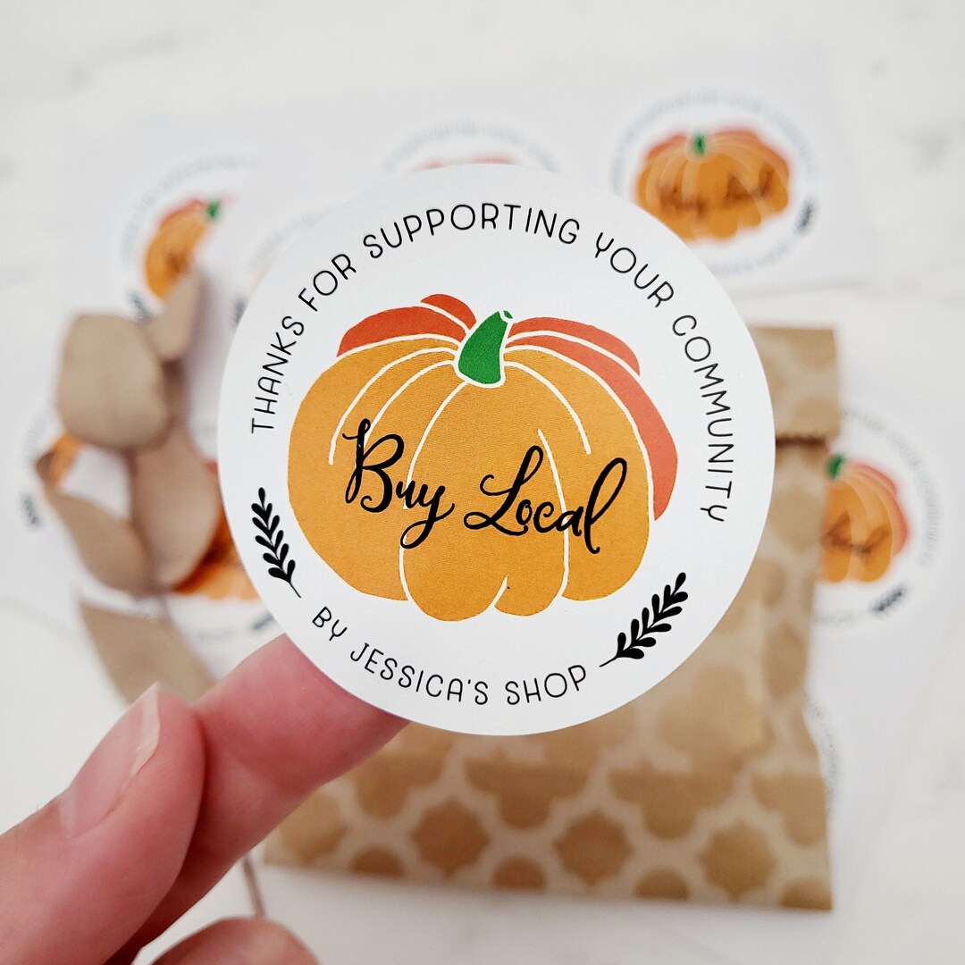 Buy Local Personalized Round Custom Label Sticker Thank You for ...