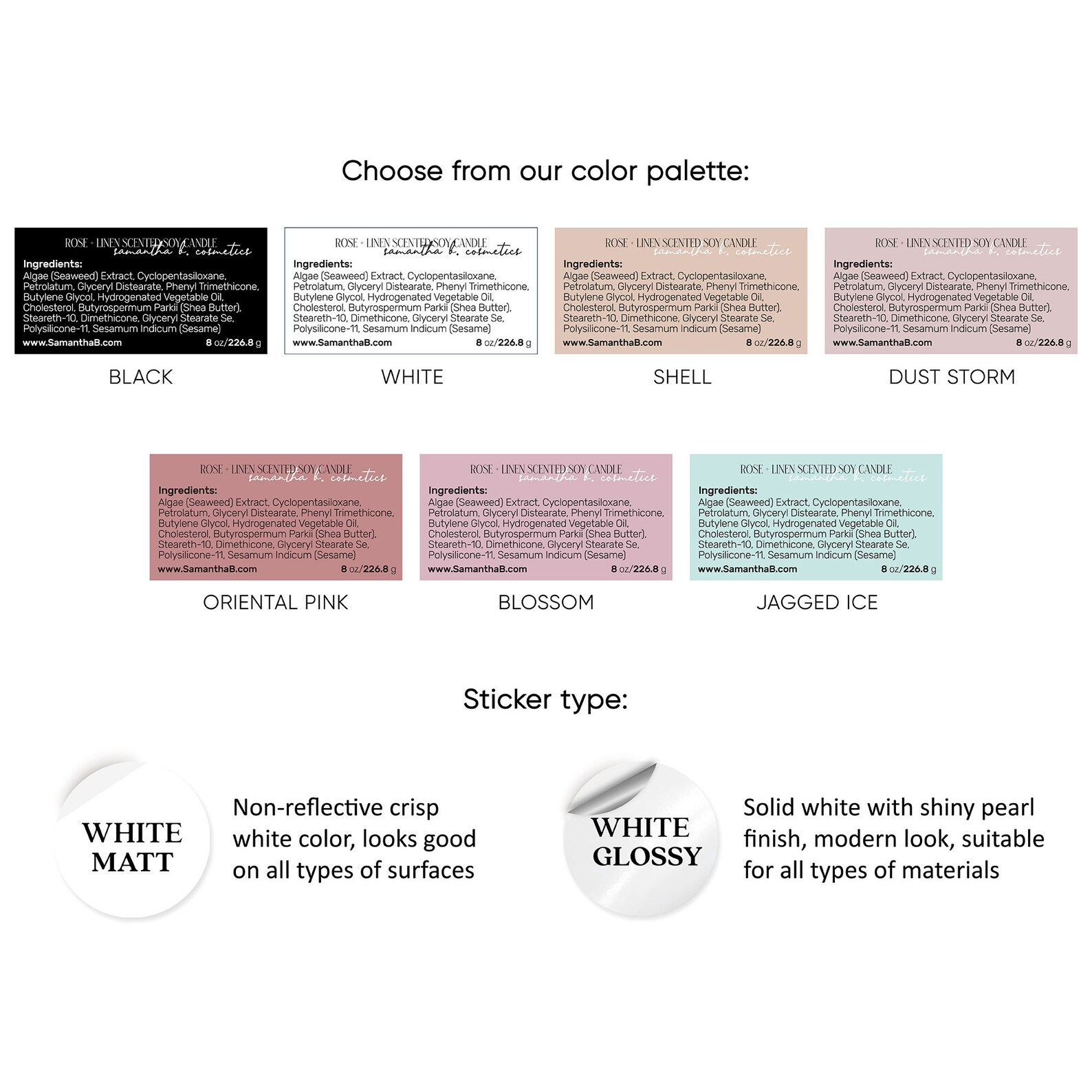 Personalized Cosmetic CLP Sticker Labels, Ingredients and Instructions ...