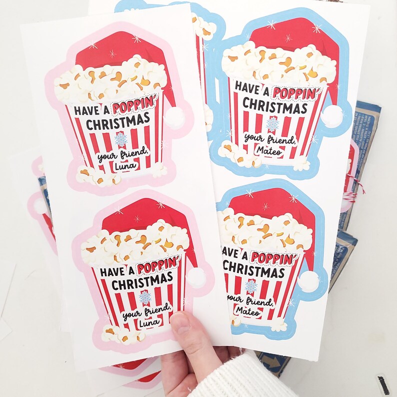 Kids Christmas Party Favors Popcorn Stickers Christmas Gifts for ...
