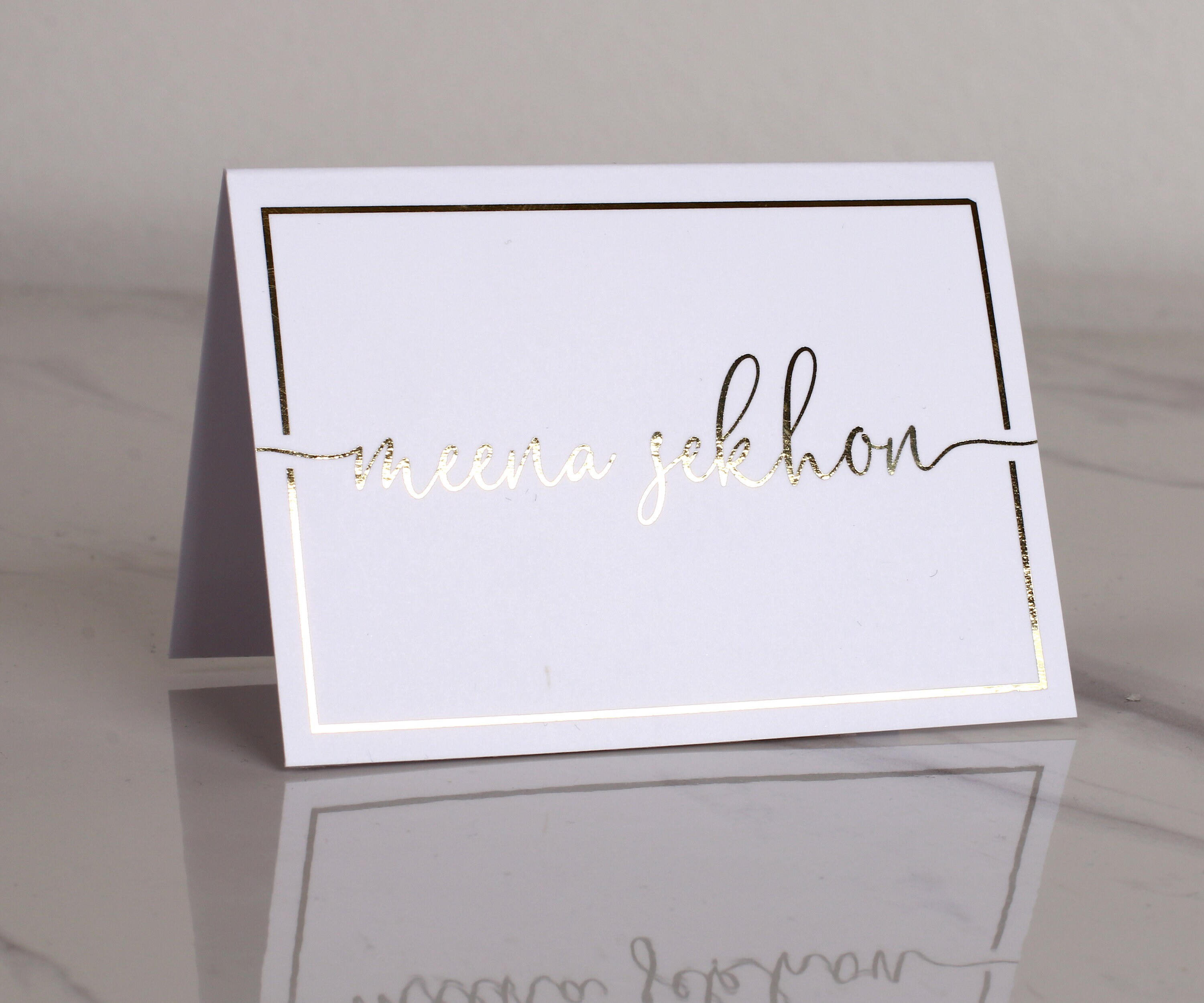 Wedding Name Table Cards Real Gold Foil Table Cards Place | Etsy